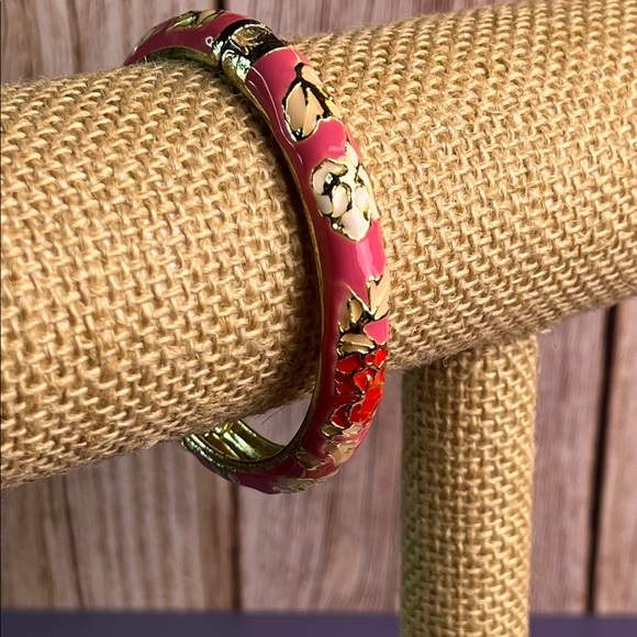 Jin Rong Xing | Jewelry | Jin Rong Xing Enamel Hinged Bracelet Floral ...